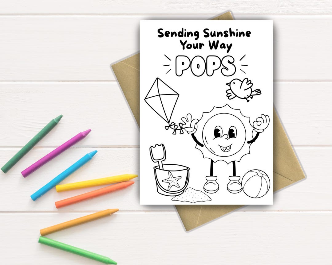 Pops Thinking of You Color-in Card: Get Well | Missing You | Printable ...