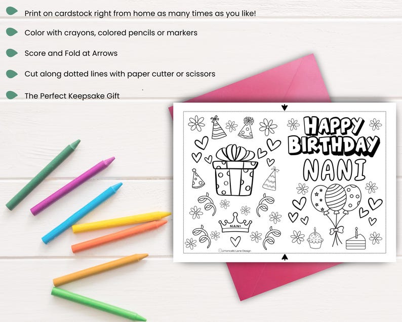 Happy Birthday Nani! Color-in Card | Printable Birthday Card for Kids ...