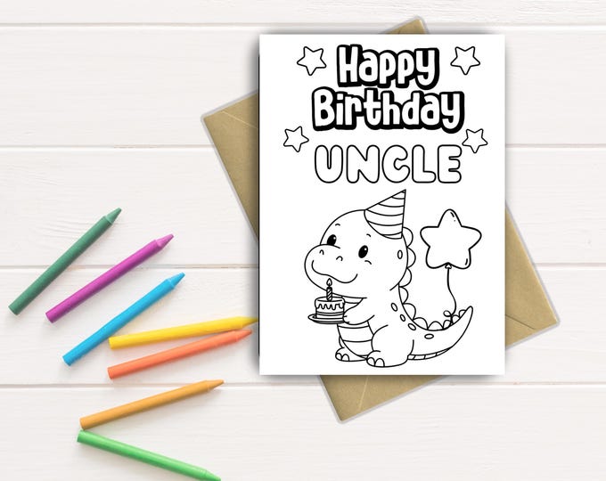 Best Uncle Ever Printable Coloring Card | Digital Download | Fun ...