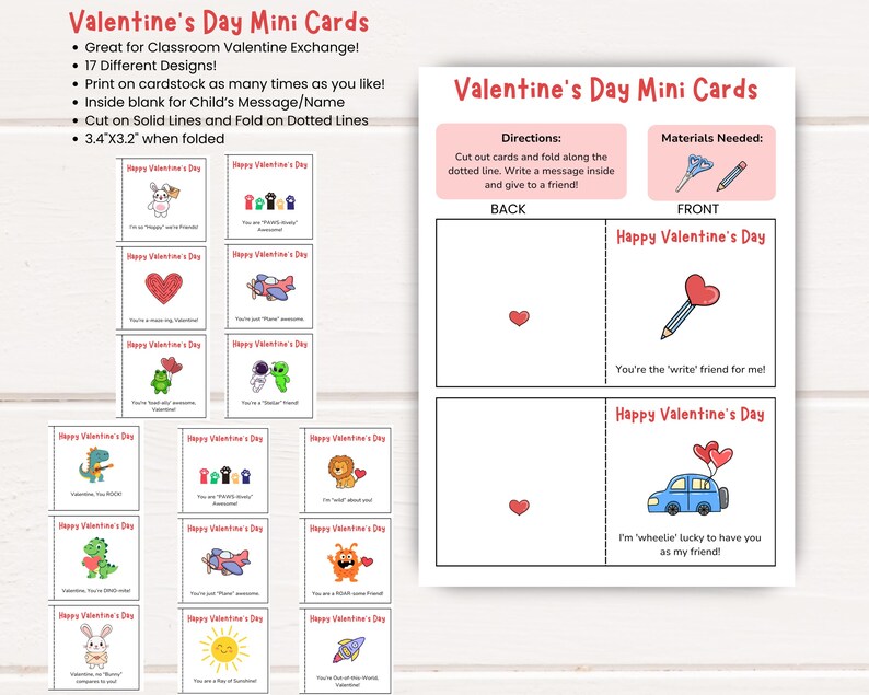 Classroom Valentine Cards | 17 Designs | Valentine Puns | Instant ...