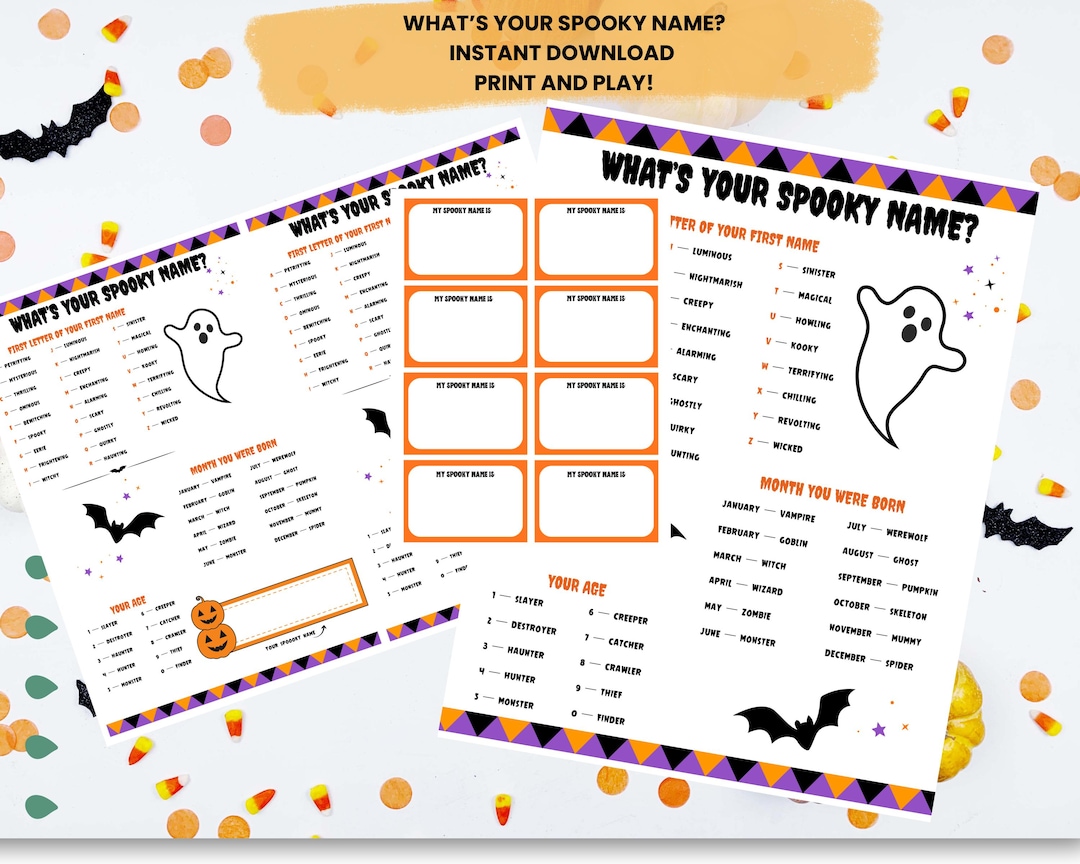 Halloween Name Game: Printable Name-generator | Fun Party Ice-breaker ...