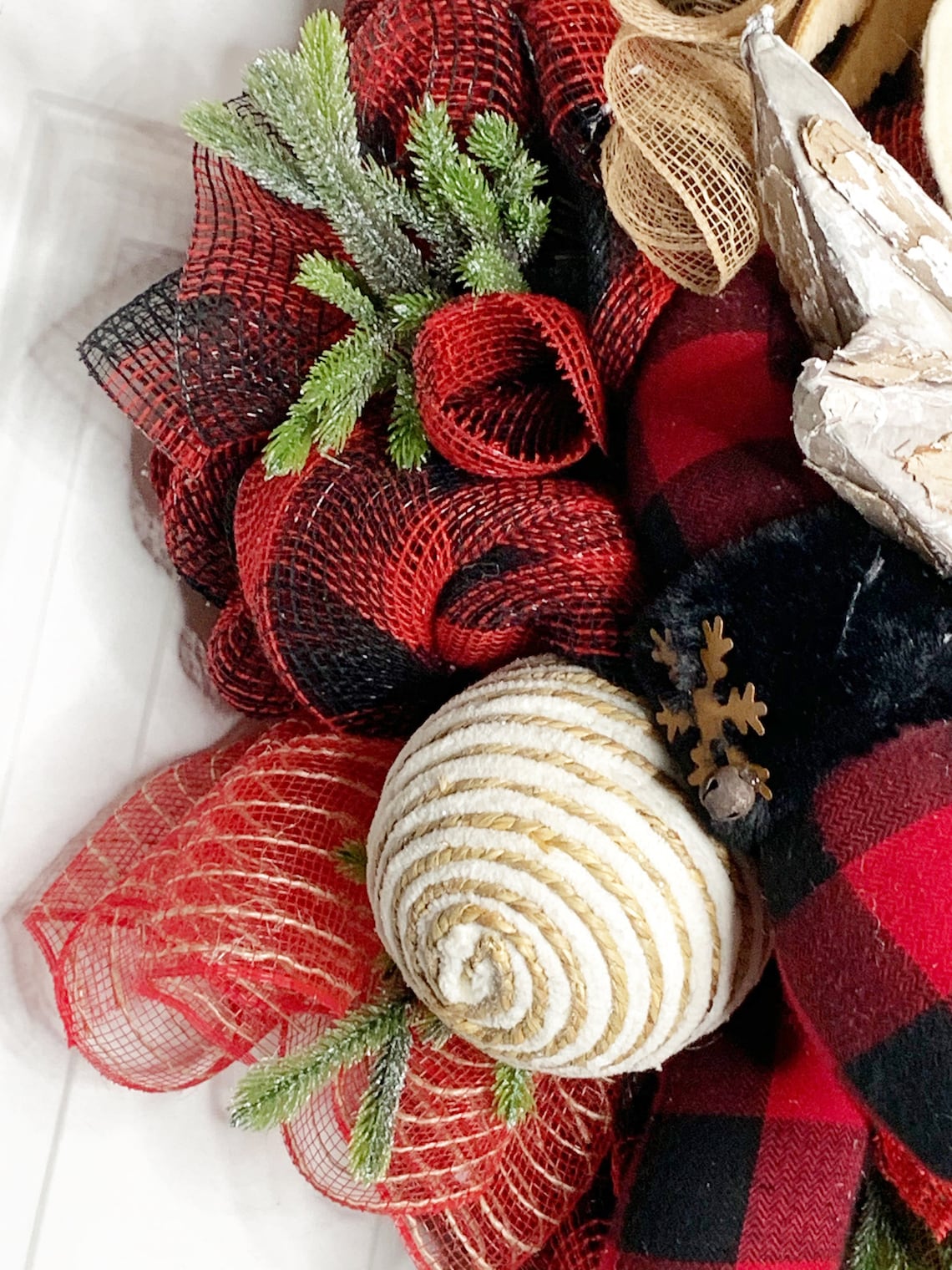 Buffalo Plaid Rustic Elf Christmas Wreath Elf Christmas Etsy