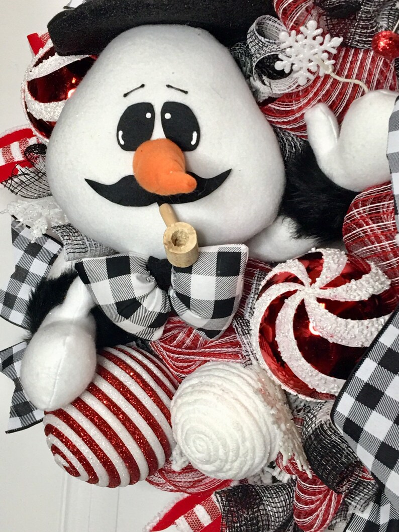Snowman Wreath, Snowman Decorations, Snowman Swag, Snowman Christmas ...