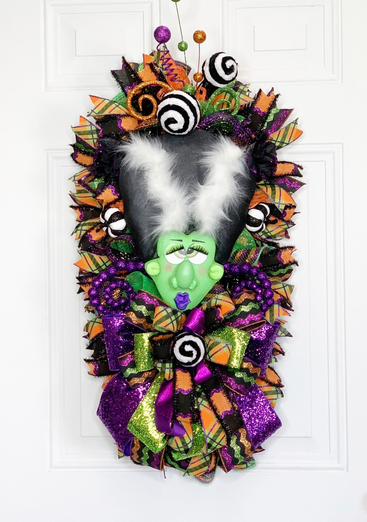 Mrs Frankenstein Halloween Swag, Frankenstein Decor, Frankenstein ...