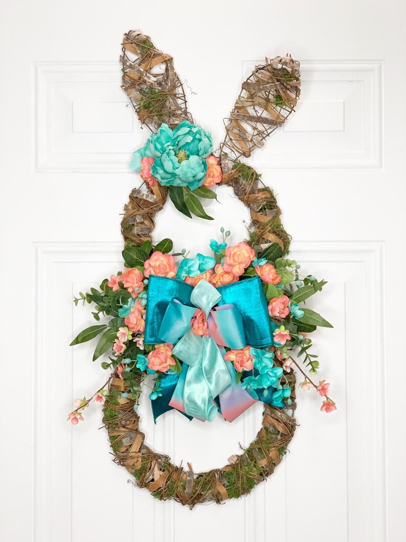 Easter Bunny Door Hanger, Easter Bunny Wreath, Spring Wreath ...