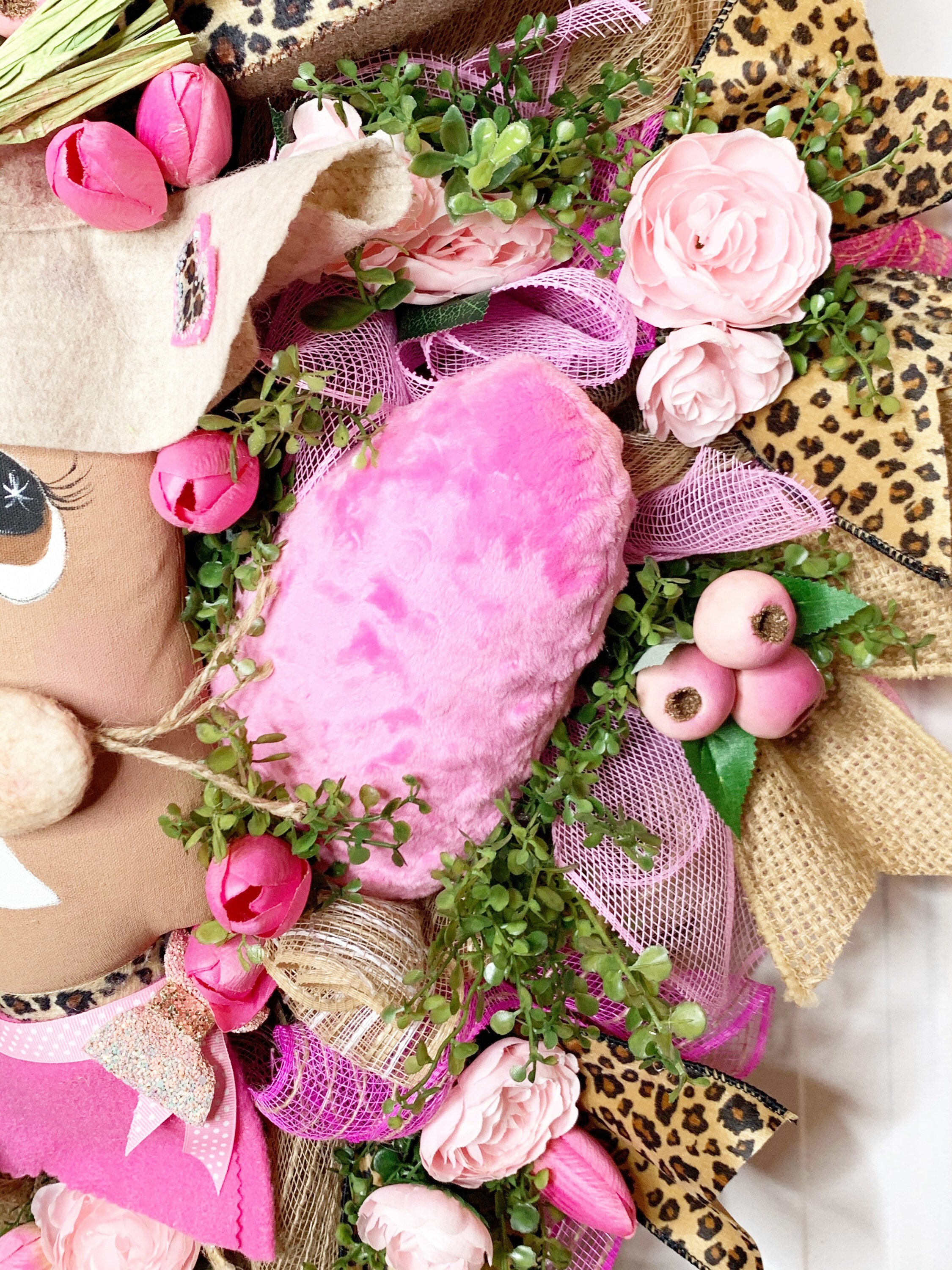 Leopard Print Easter Bunny Wreath, Easter Decor, Cheetah Print Decor ...