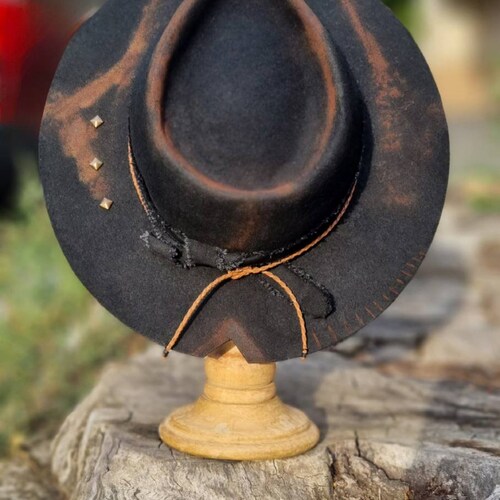 Rusty Black Fedora - Etsy