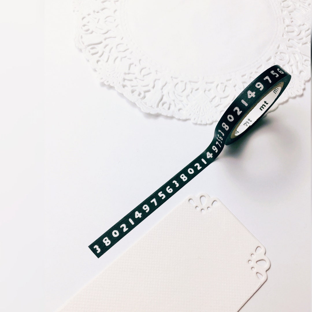 1 Roll MT Slim Washi Tape Numbers Black and White Tape || Vintage ...