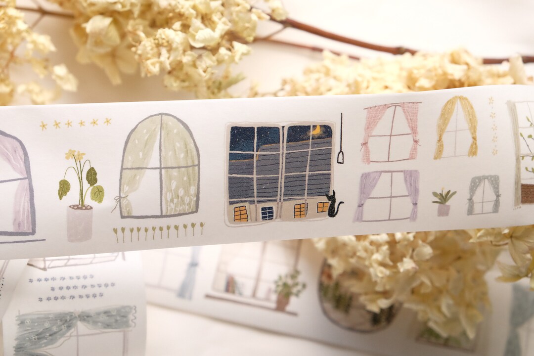 Watercolor Windows Washi Tape: 80cm Fun Stationery for Journaling - Etsy