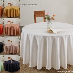 Linen Round Circle Table Cloth Custom Tablecloths Classic Table Linens ...