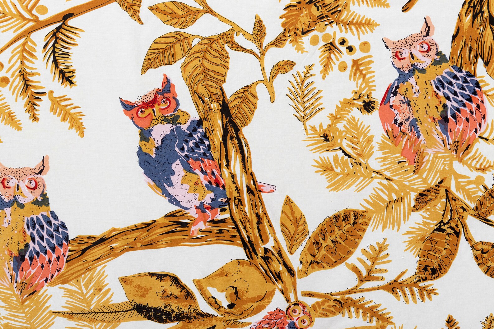 Owl Bird Floral Print Cotton Fabric Block Print Fabric Dress | Etsy