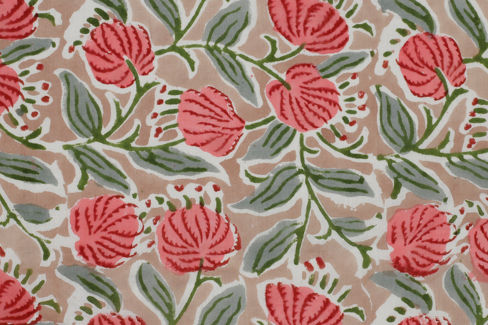 Lotus Print Cotton Fabric by Yard Womens Clothing Casual | Etsy