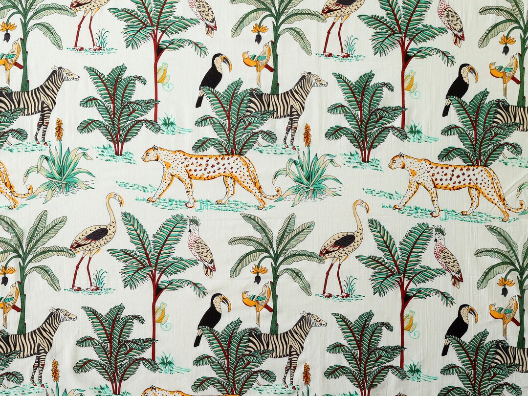 Tiger Print Indian Hand Block Printed Fabric,pure 100% Cotton Sewing ...