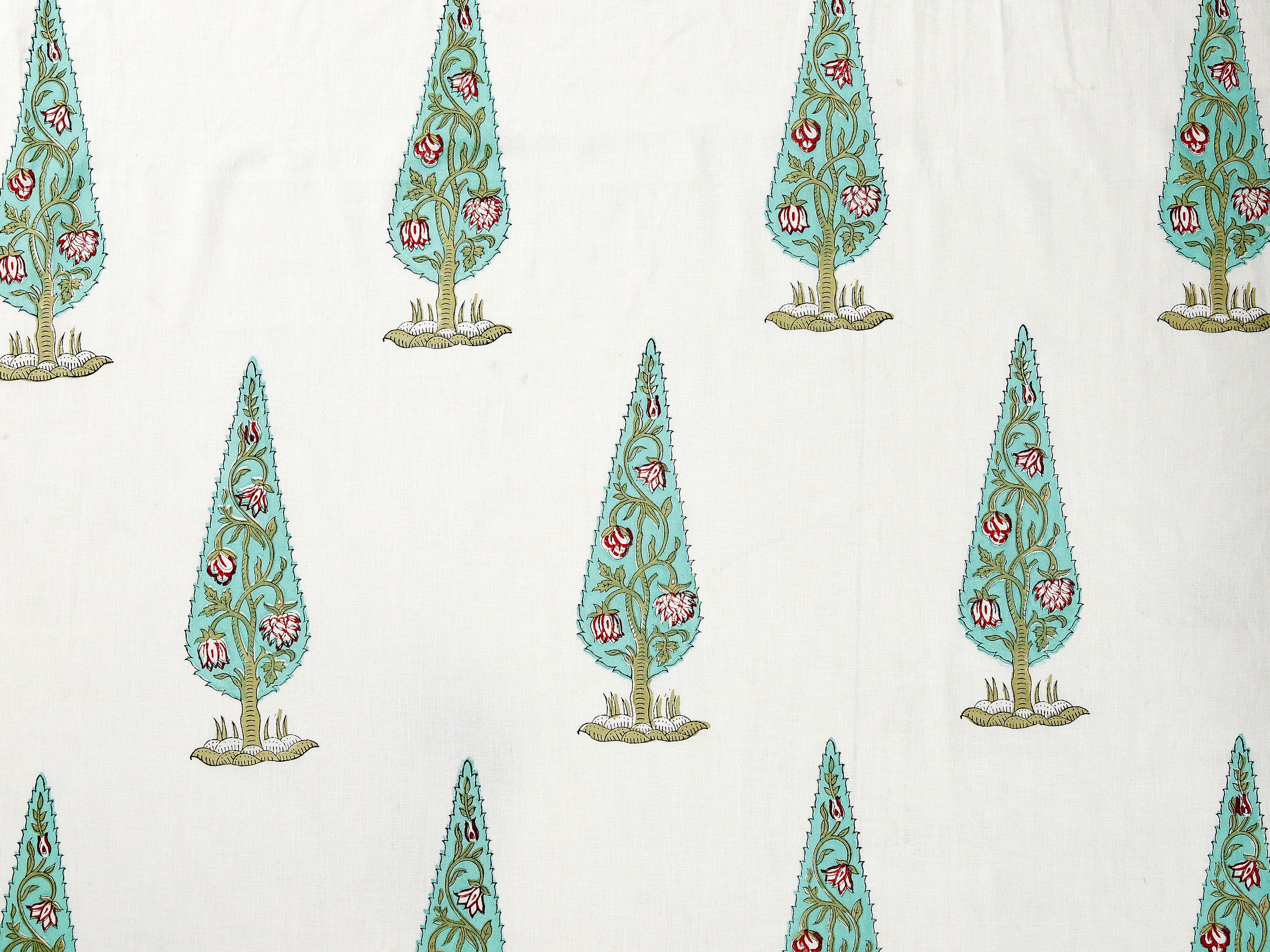 Green Hand Block Print Printed Cotton Fabric Block Printed | Etsy