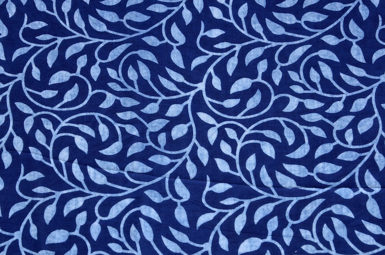 Indigo Fabric, Indigo Blue Cotton Fabric, Block Printed - Vegetable ...
