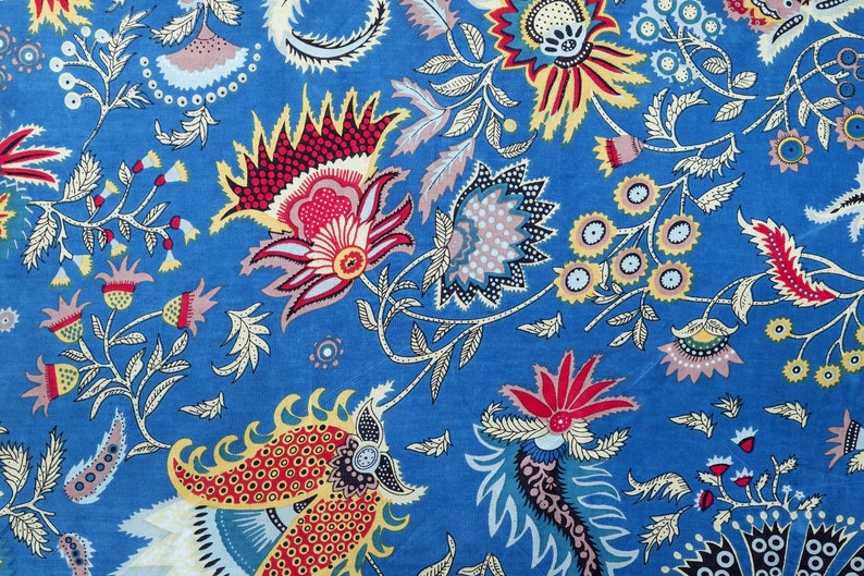 Beautiful Blue Floral Fabric Indian Print Fabric India - Etsy