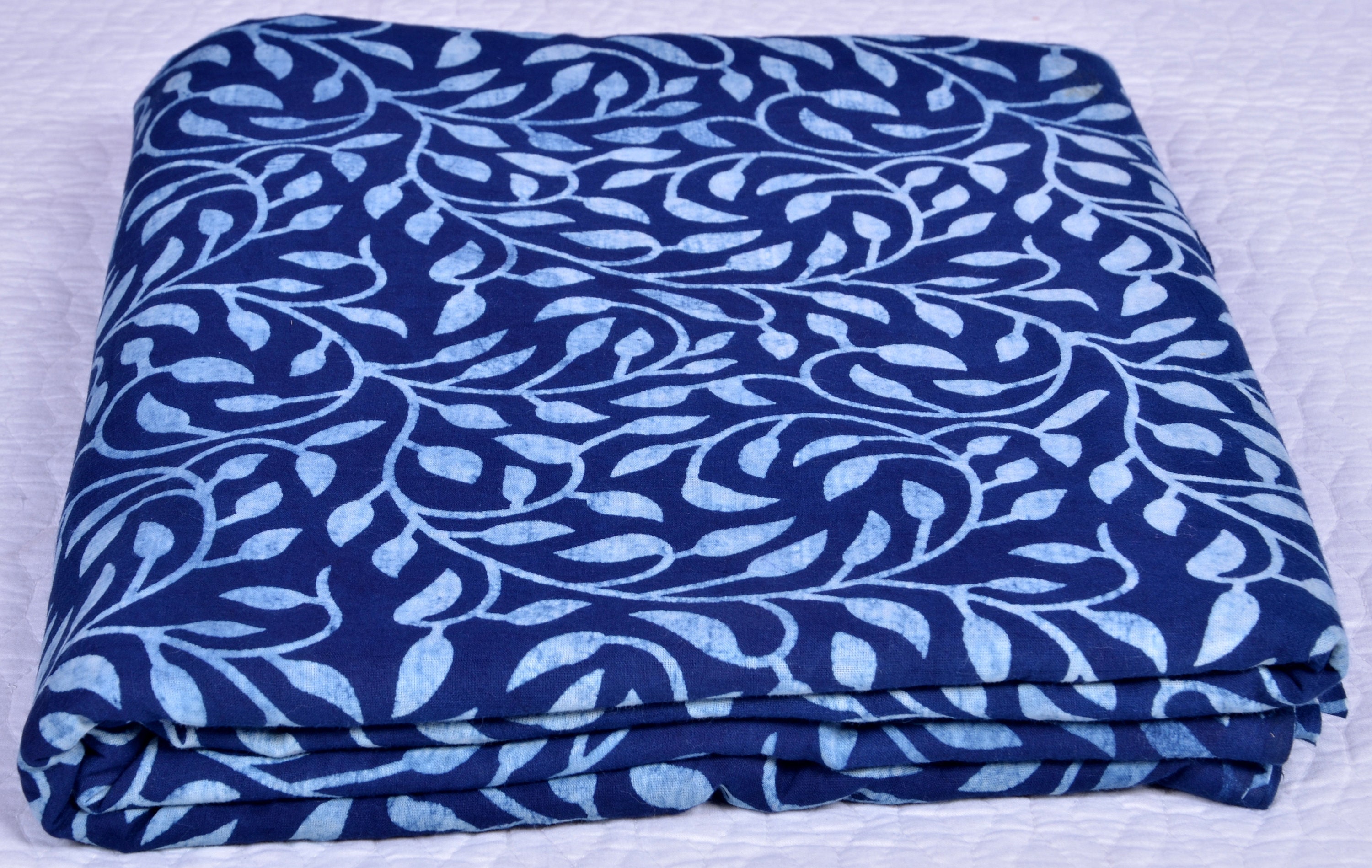 Indigo Fabric, Indigo Blue Cotton Fabric, Block Printed - Vegetable ...