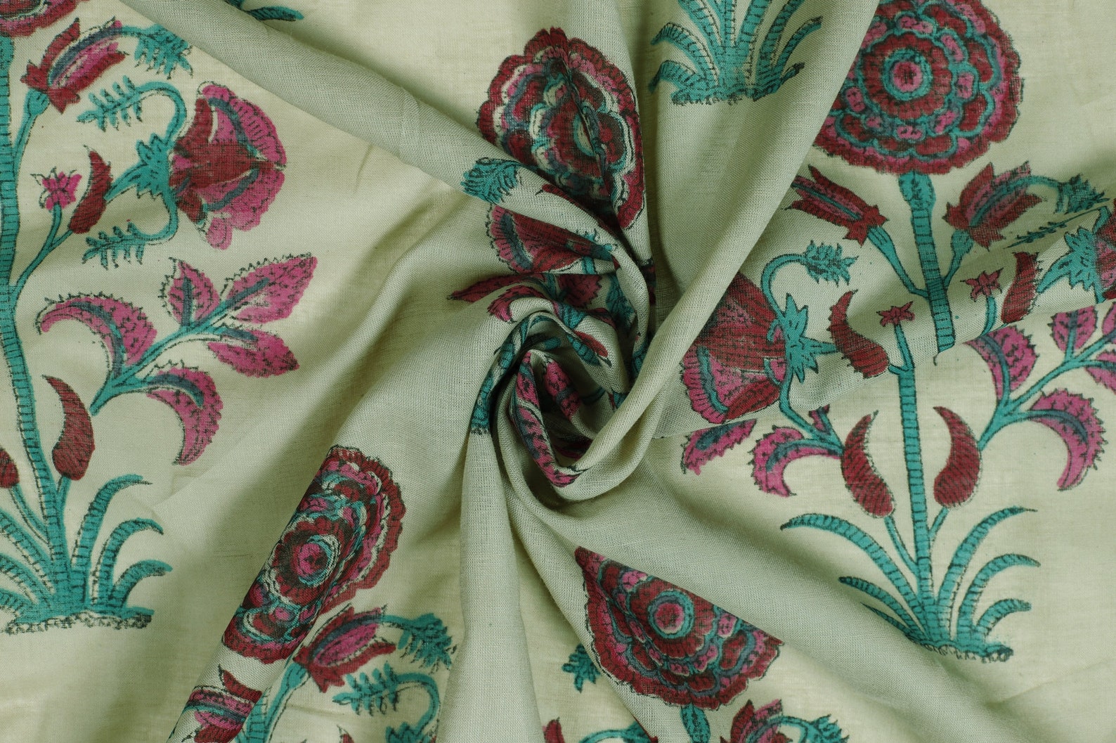 Floral Print Cotton Fabric Block Print Fabric Dress Vegetable - Etsy