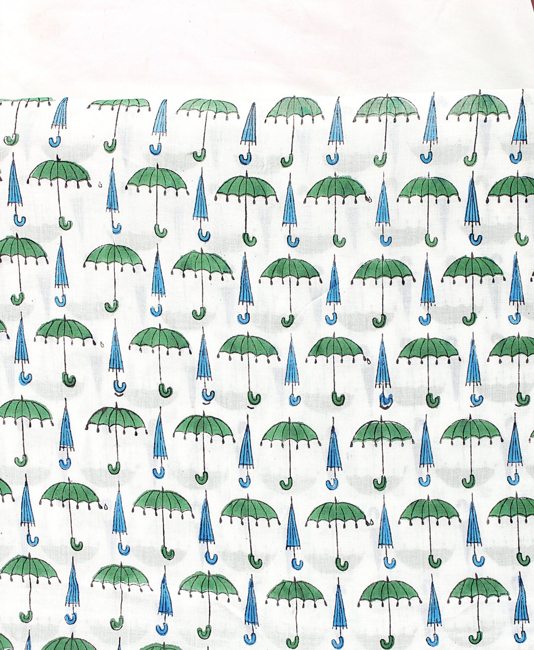 Umbrella Print Block Print Fabric Cotton Fabric Vegetable Dyes Womens ...