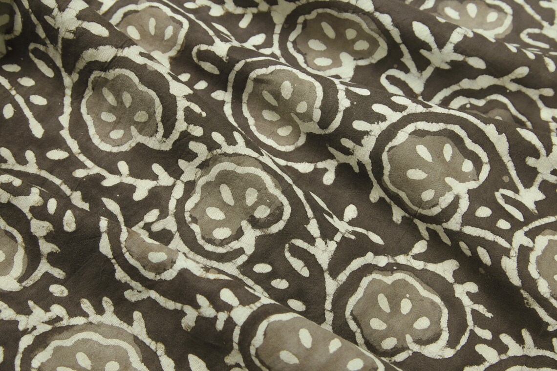 By the Yard Floral Print Hand Block Dabu Printed Cotton - Etsy