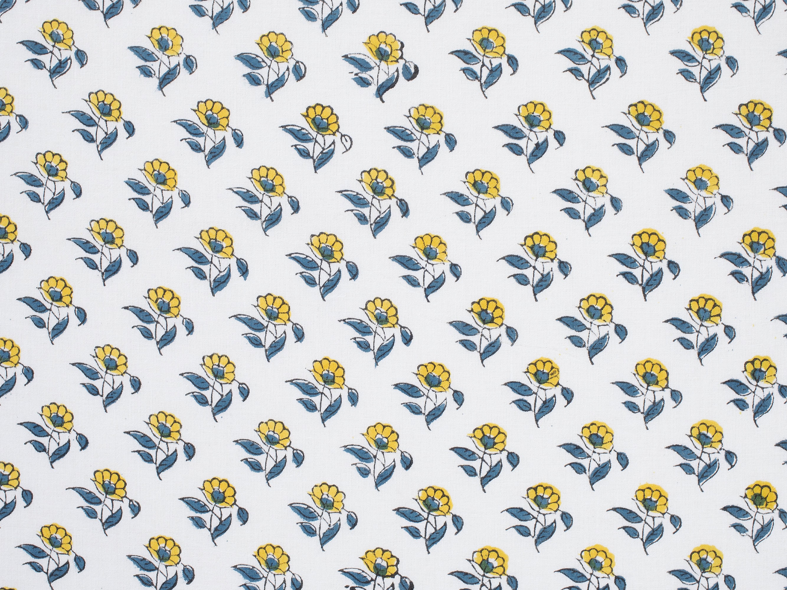 Floral Block Print Cotton Fabric Print Sewing Theme Fabric - Etsy