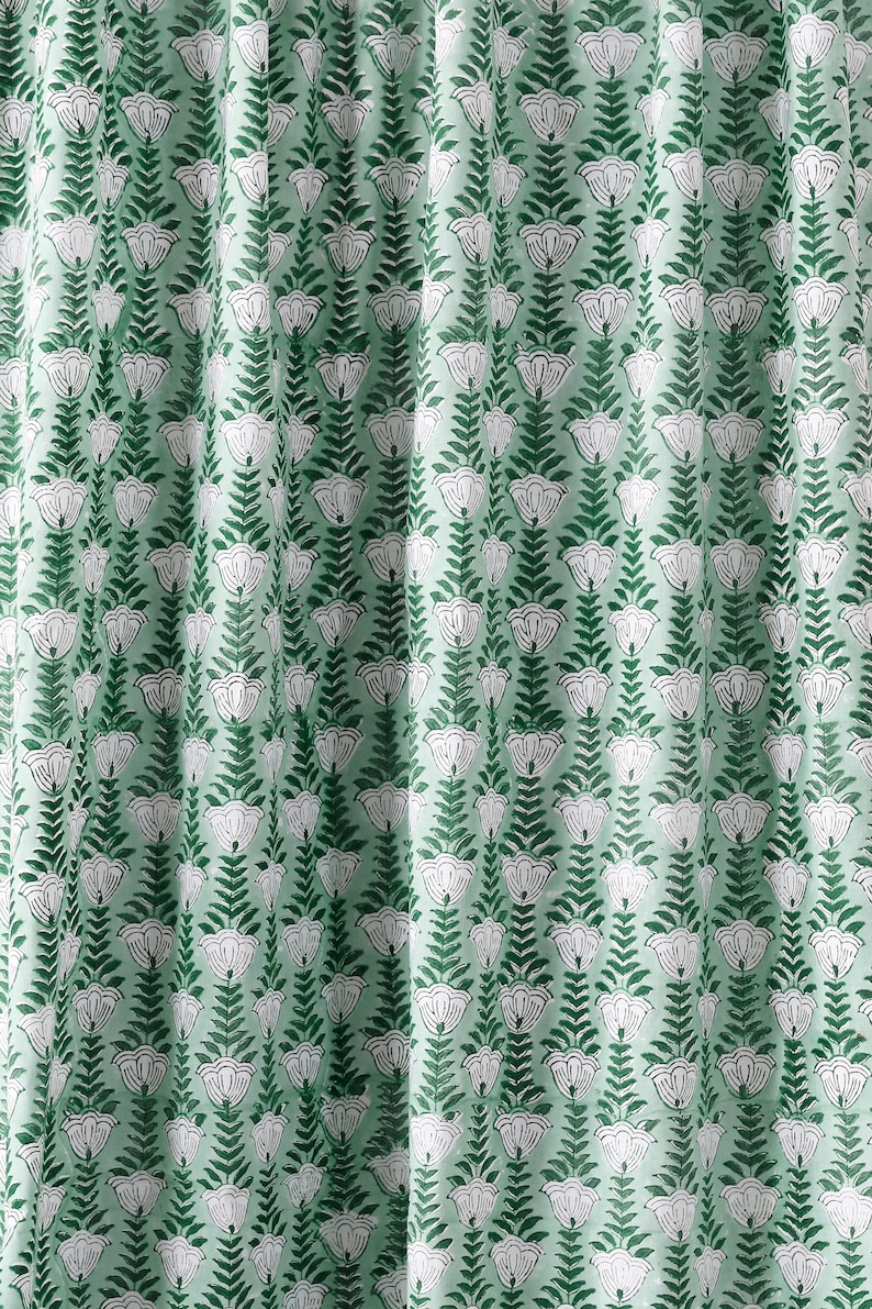 Green Floral Indian Cotton Fabric Block Print Fabric Dress Vegetable ...