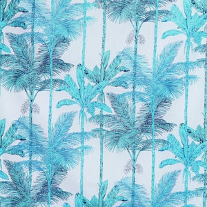Beautiful Palm Tree Hand Printed 100% Cotton Fabric by the Yard, Indian ...