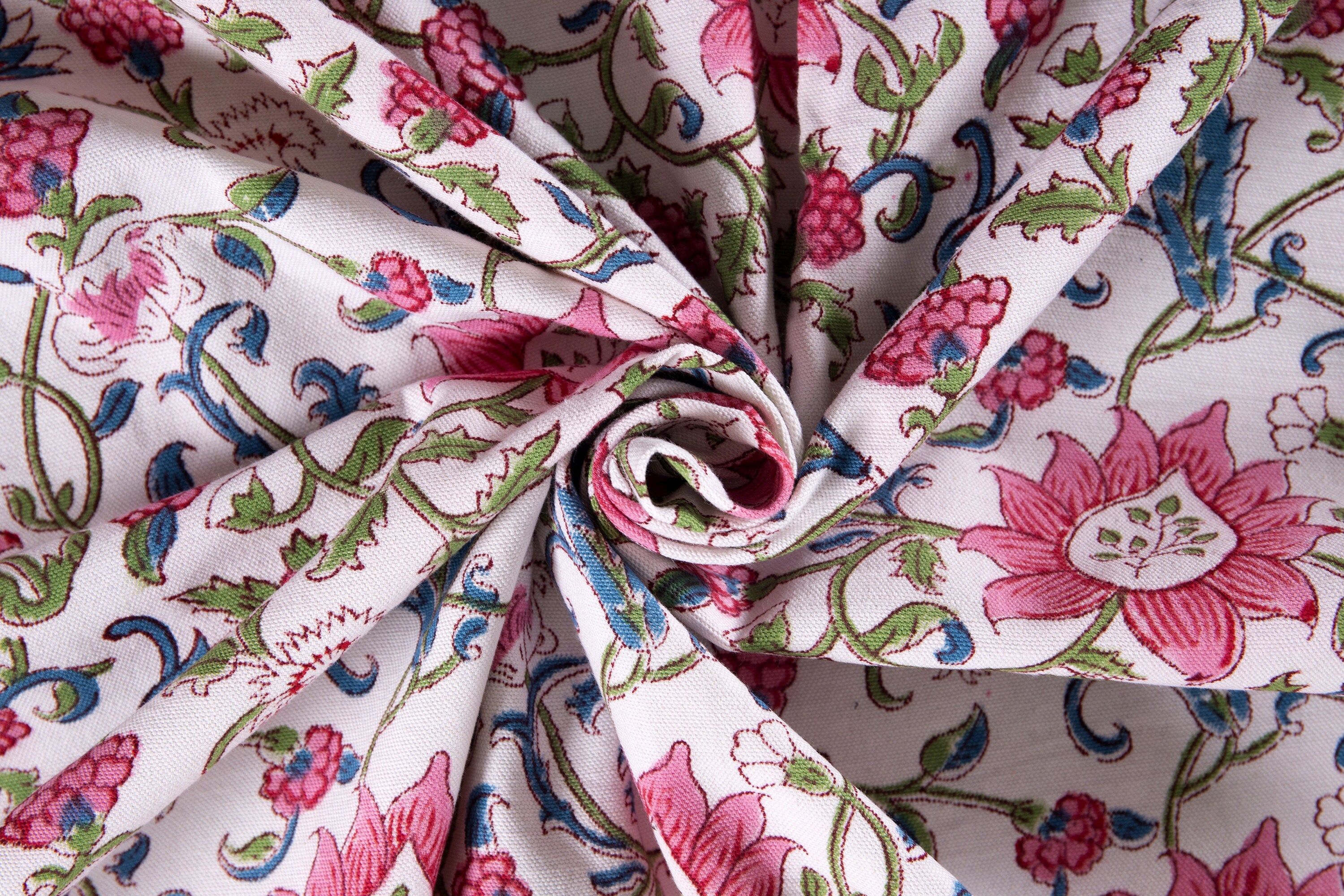 Cotton Canvas Floral Fabric by the Yard Indian Hand Block - Etsy