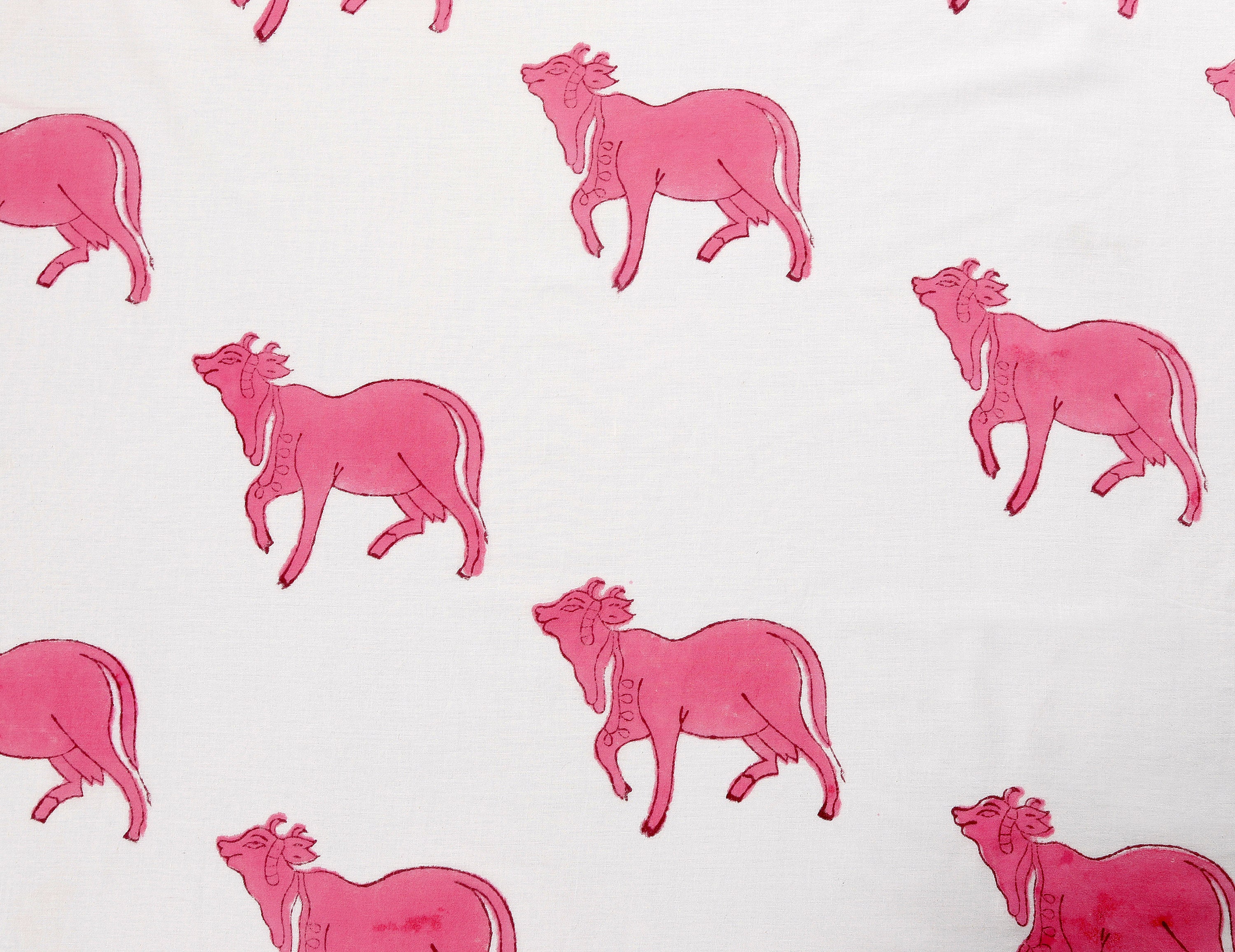 Cow Print Block Print Fabric Cotton Fabric Vegetable Dyes | Etsy