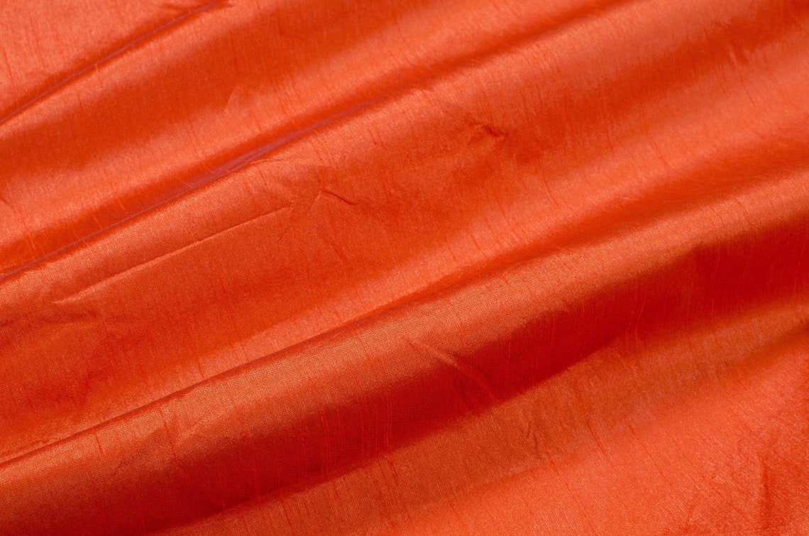 Burnt Orange Magenta Iridescent Faux Dupioni Silk Fabric | Etsy