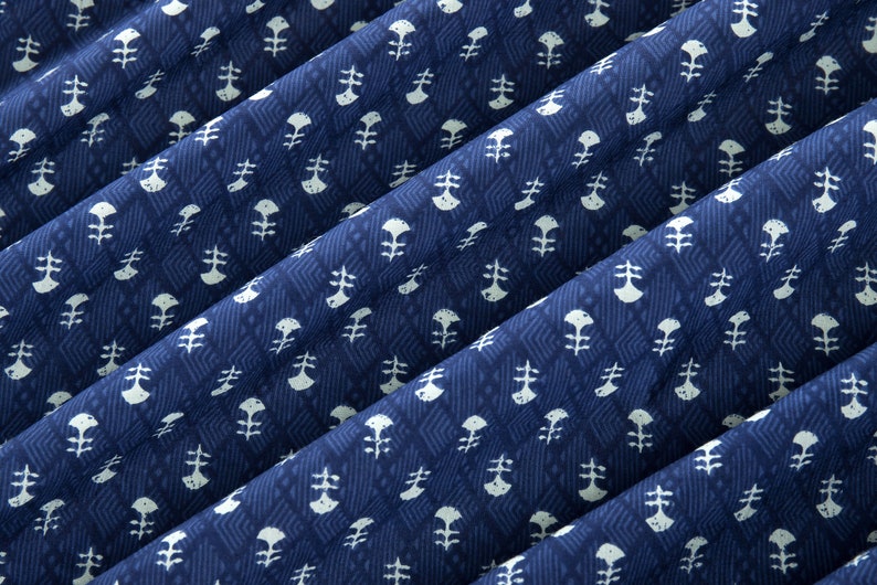 By The Yard Indigo Blue Fabric Indian Cotton Fabric Natural | Etsy