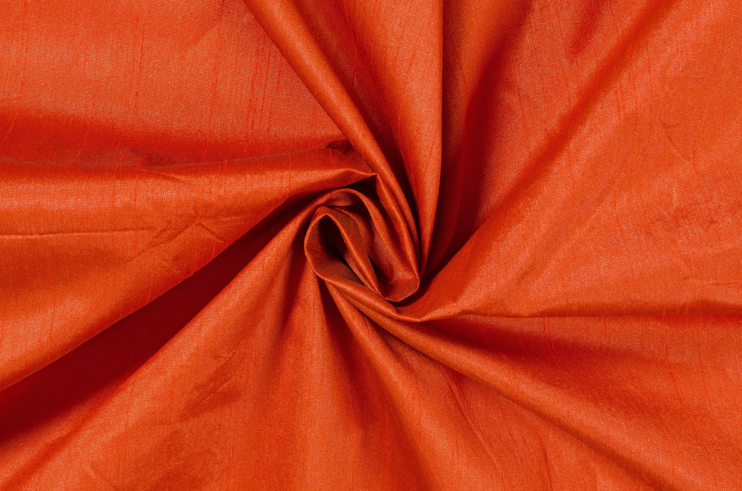 Burnt Orange Magenta iridescent Faux dupioni silk fabric | Etsy