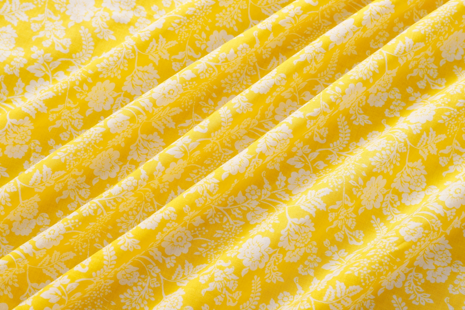 Yellow Floral Print Fabric, Block Print Fabric, Cotton Fabric, Dress ...