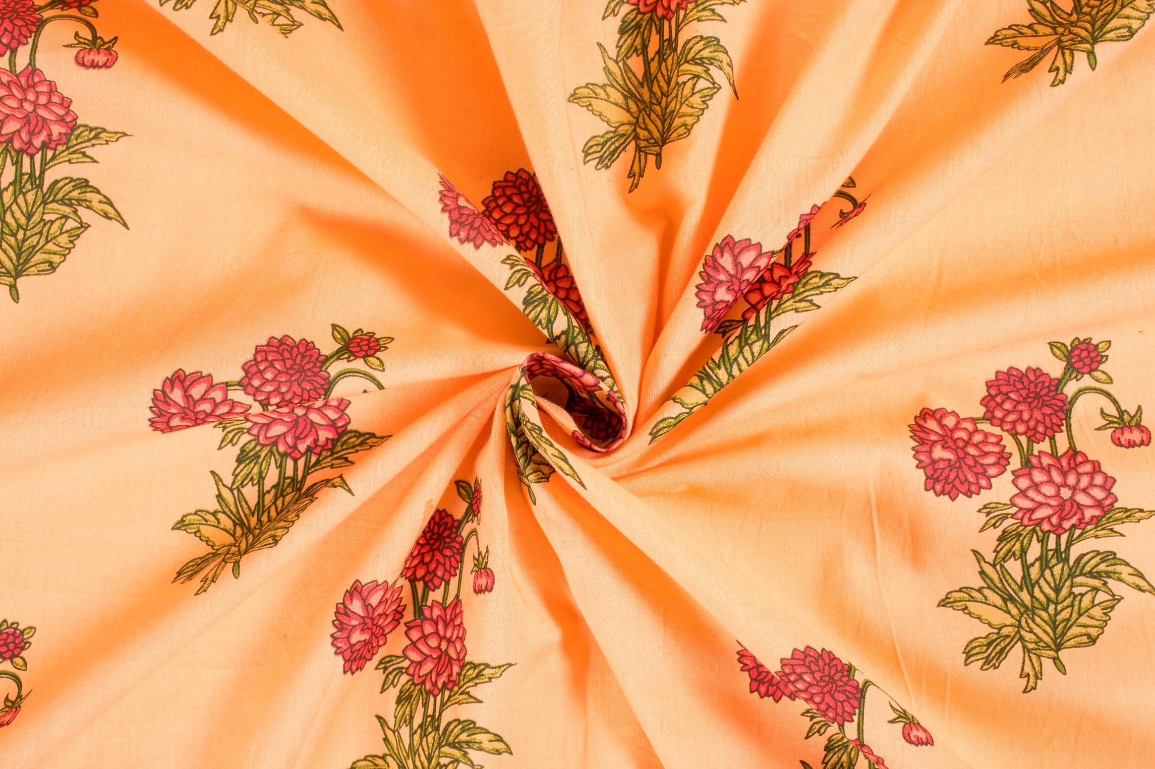 Modern Floral Fabric Soft Cotton Fabric Floral Screen Print - Etsy