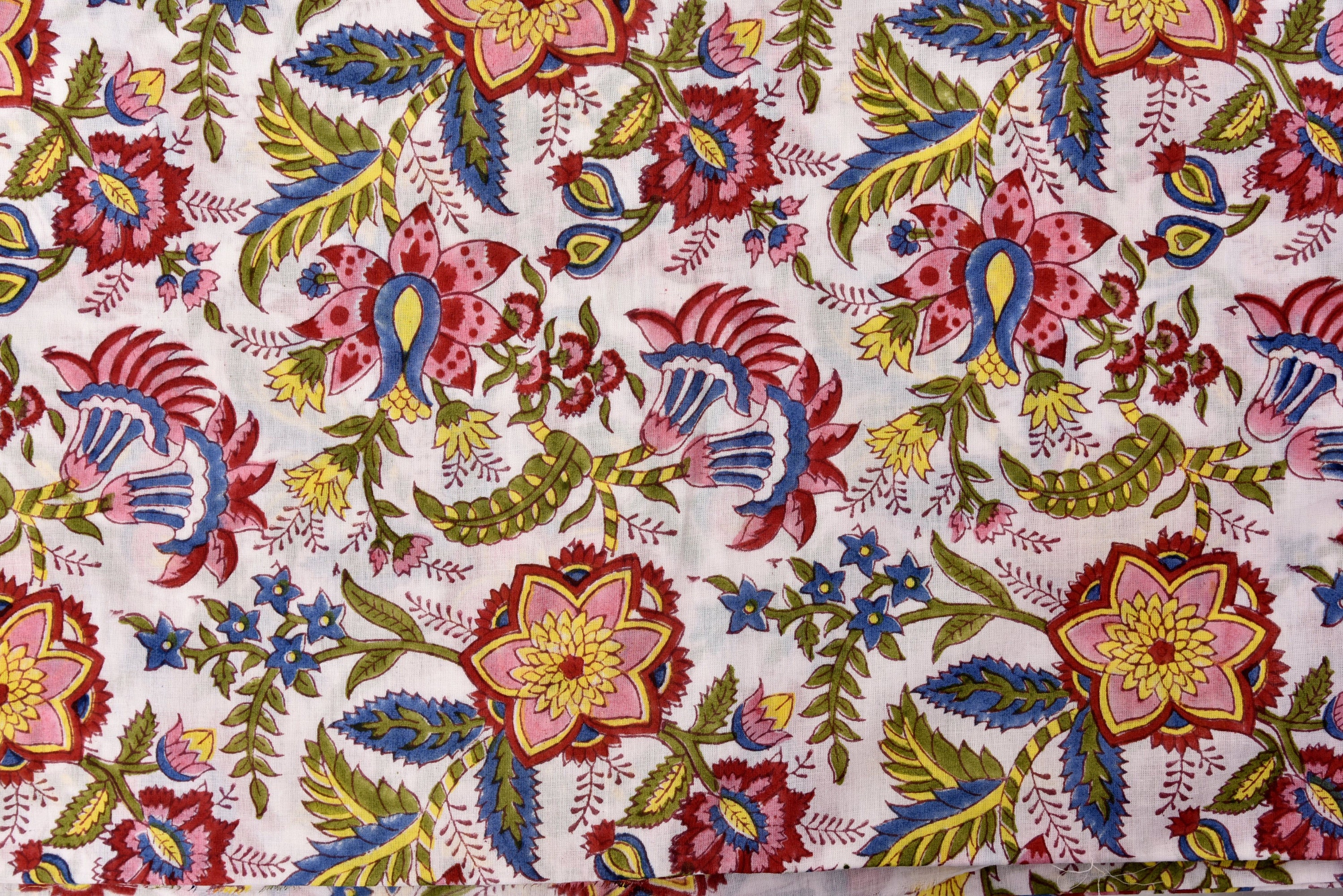 5 Yard 100% Pure Cotton Fabric Indian Handmade Block Printed Garment ...
