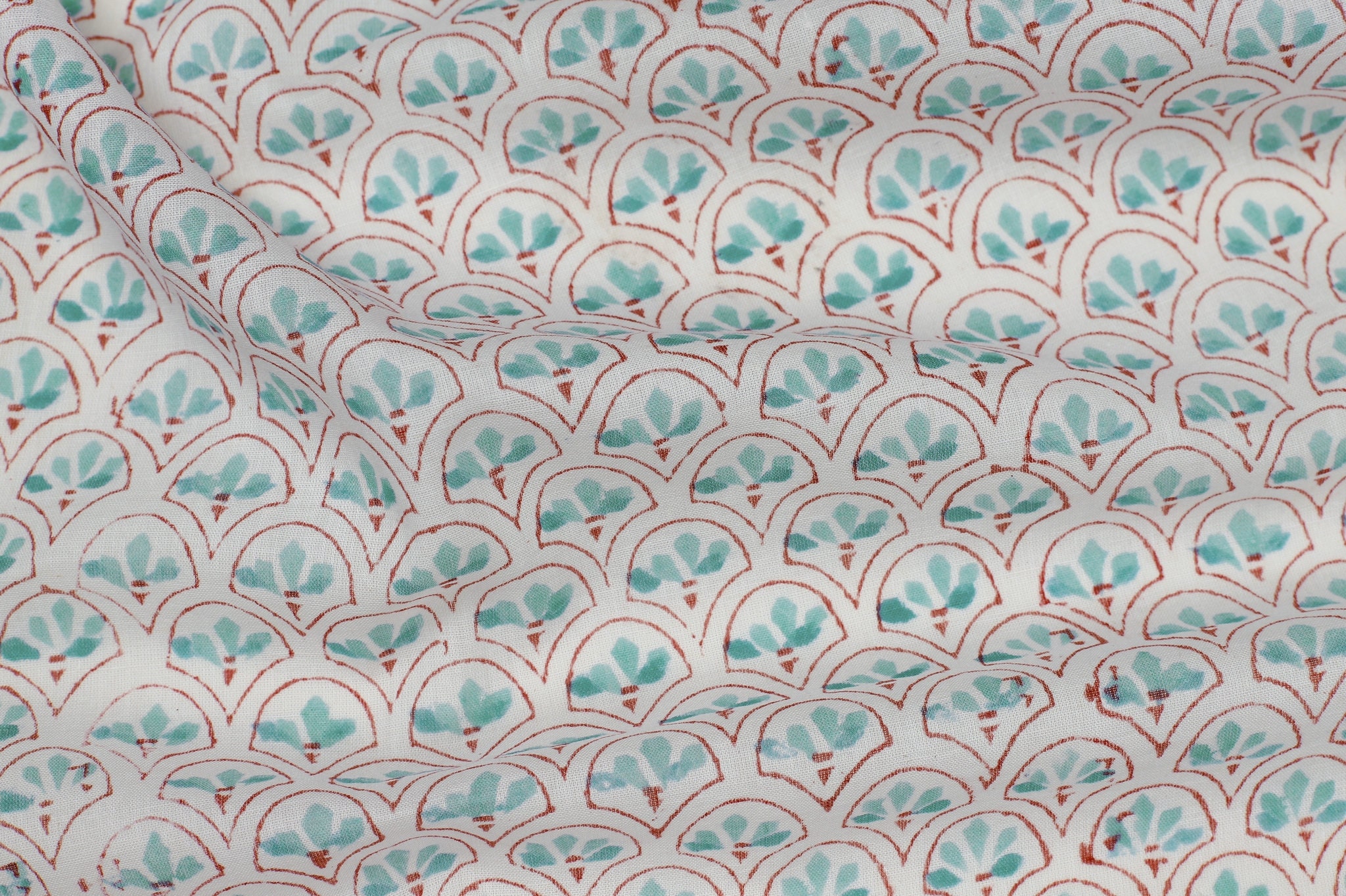 Indian White Cotton Print Floral Pattern Fabric| Indian Fabric| Fabric ...