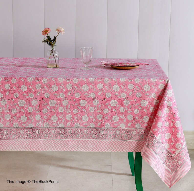 Indian Block Print Tablecloth Floral Cotton Table Cover - Etsy