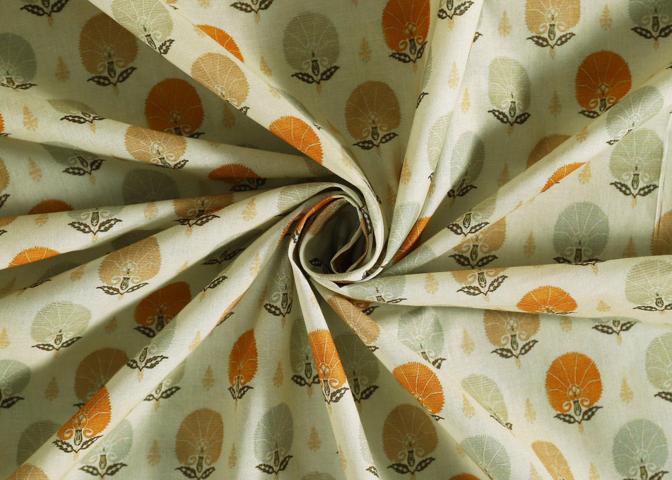 Beige Color Block Print Fabric Cotton Fabric Vegetable Dyes - Etsy