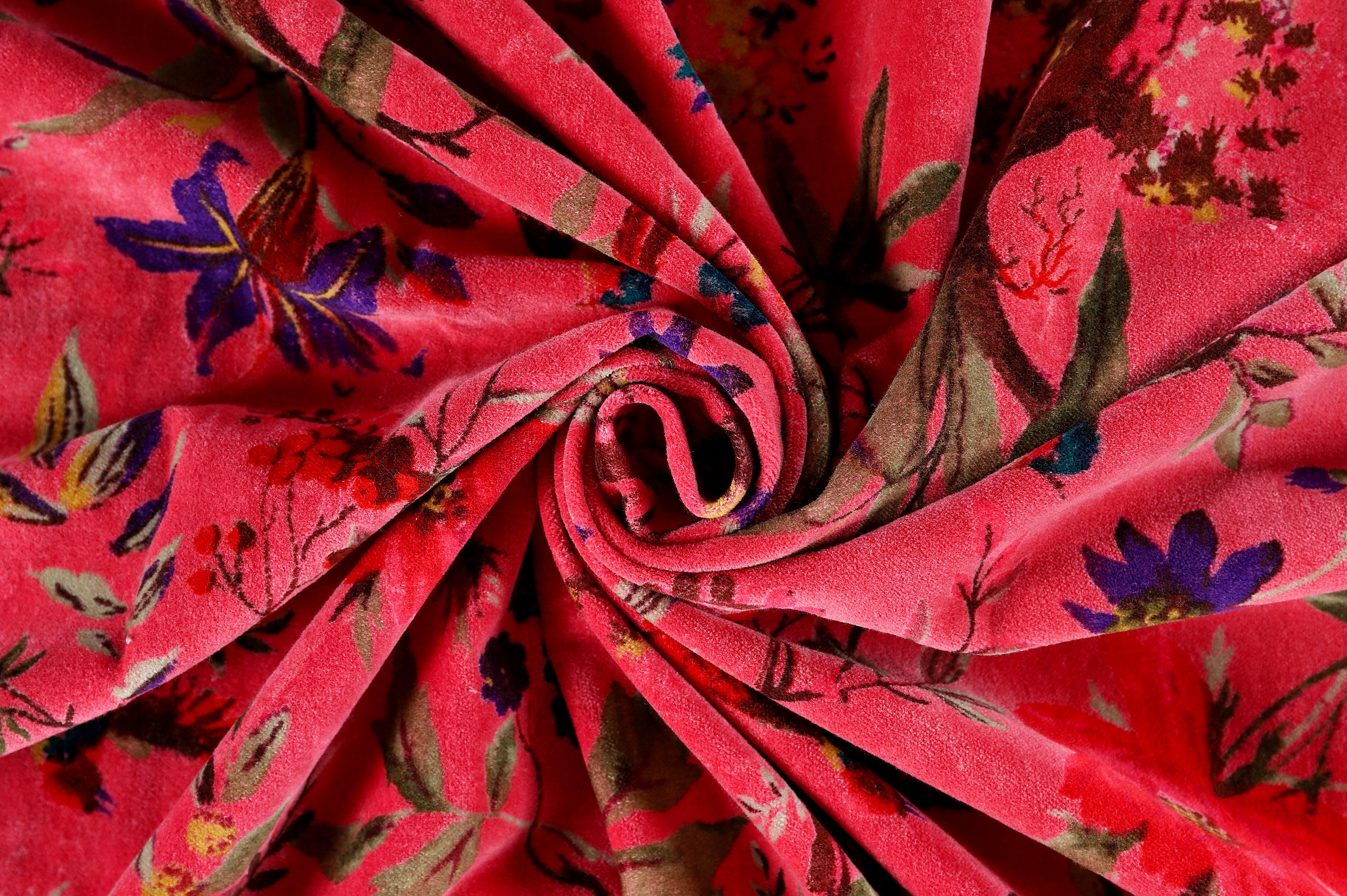 Printed Velvet Fabric Indian Fabric Floral PINK BIRD Print - Etsy