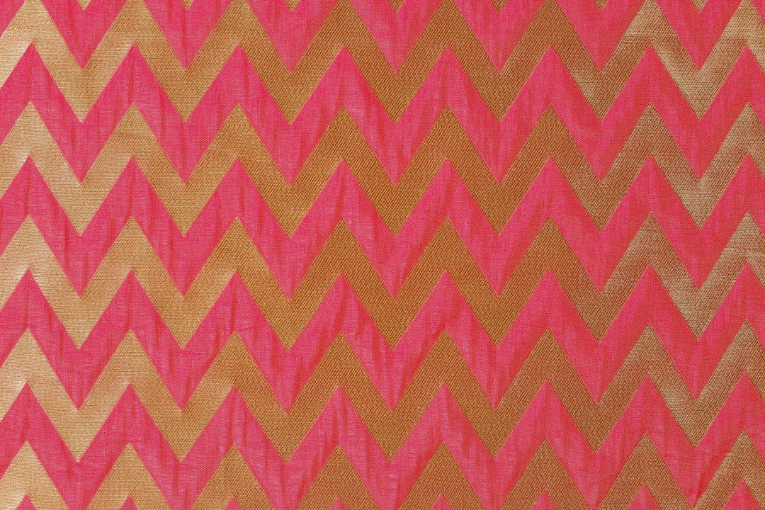 Indian Fabric Magenta Brocade Fabric Chevron Brocade - Banaras Brocade ...