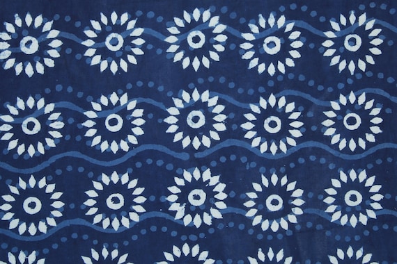 Sold By Yard Indigo Fabric From India Batik FabricCotton | Etsy