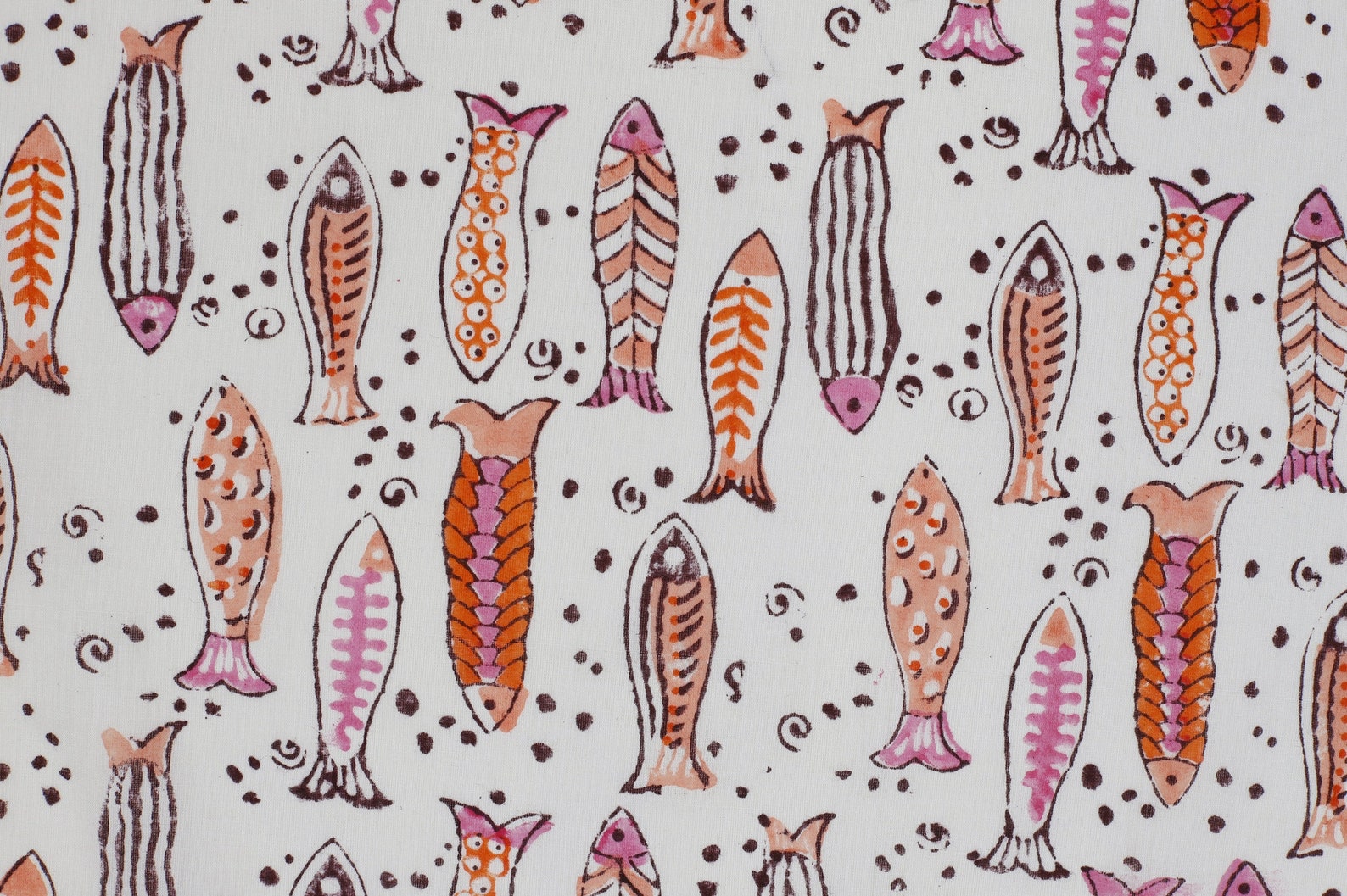 Sold by Yard Fish Print 100% Cotton Hand Printed Block Print - Etsy