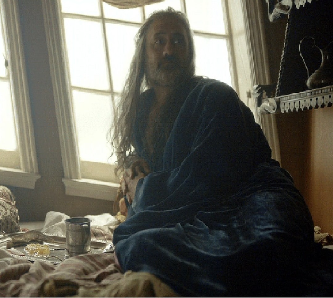 OFMD SEASON 2 Blue Solid Velvet Banyan Fabric Kimono Cotton Velvet Robe ...