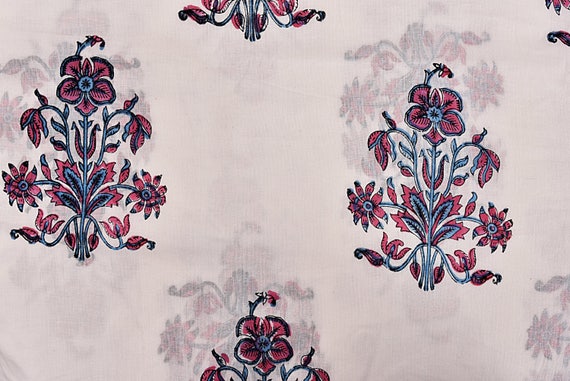 Botanical Print Cotton Fabric Block Print Fabric Vegetable - Etsy