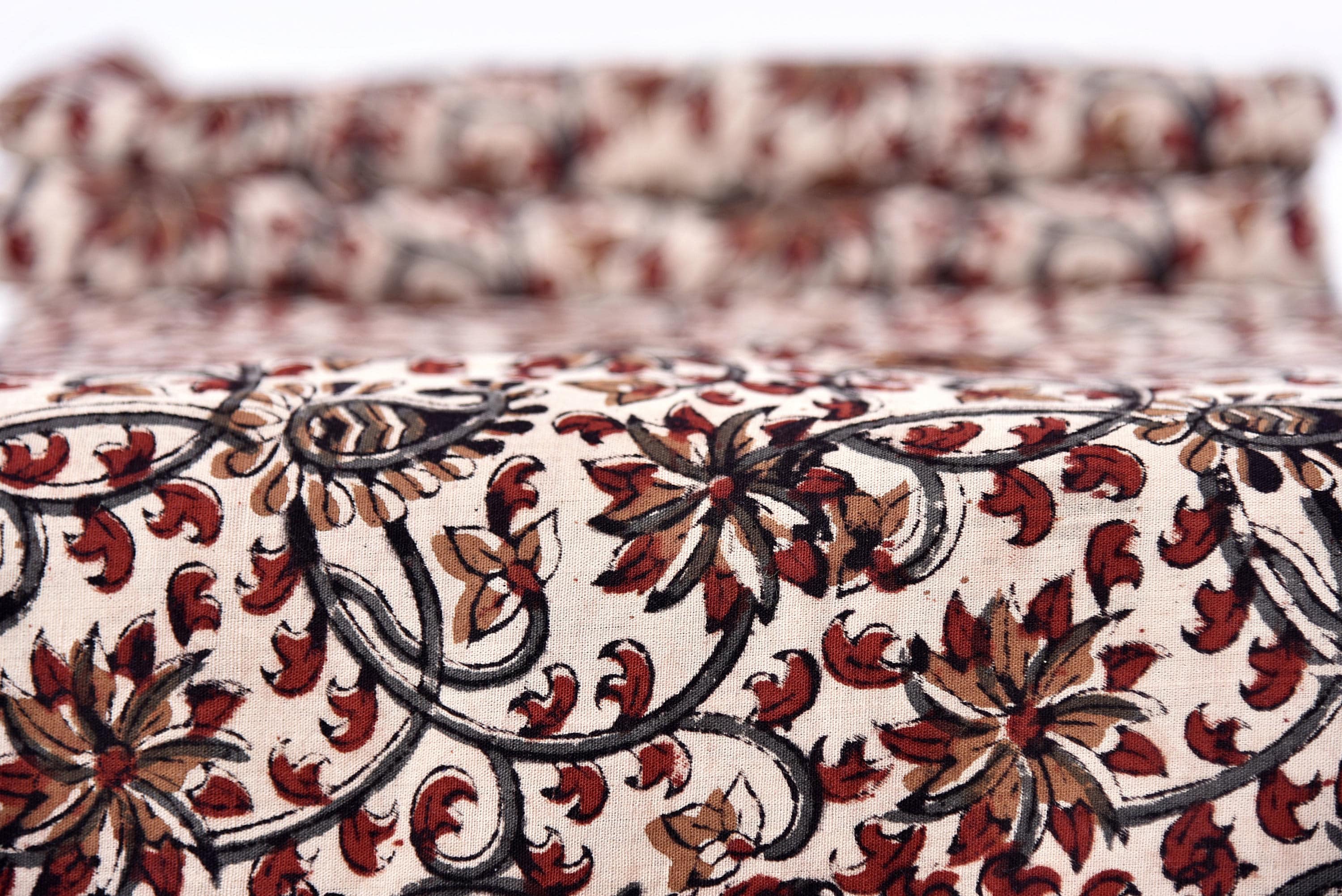 Indian Hand Block Print Fabrichand Dyed/hand Printedbeige | Etsy