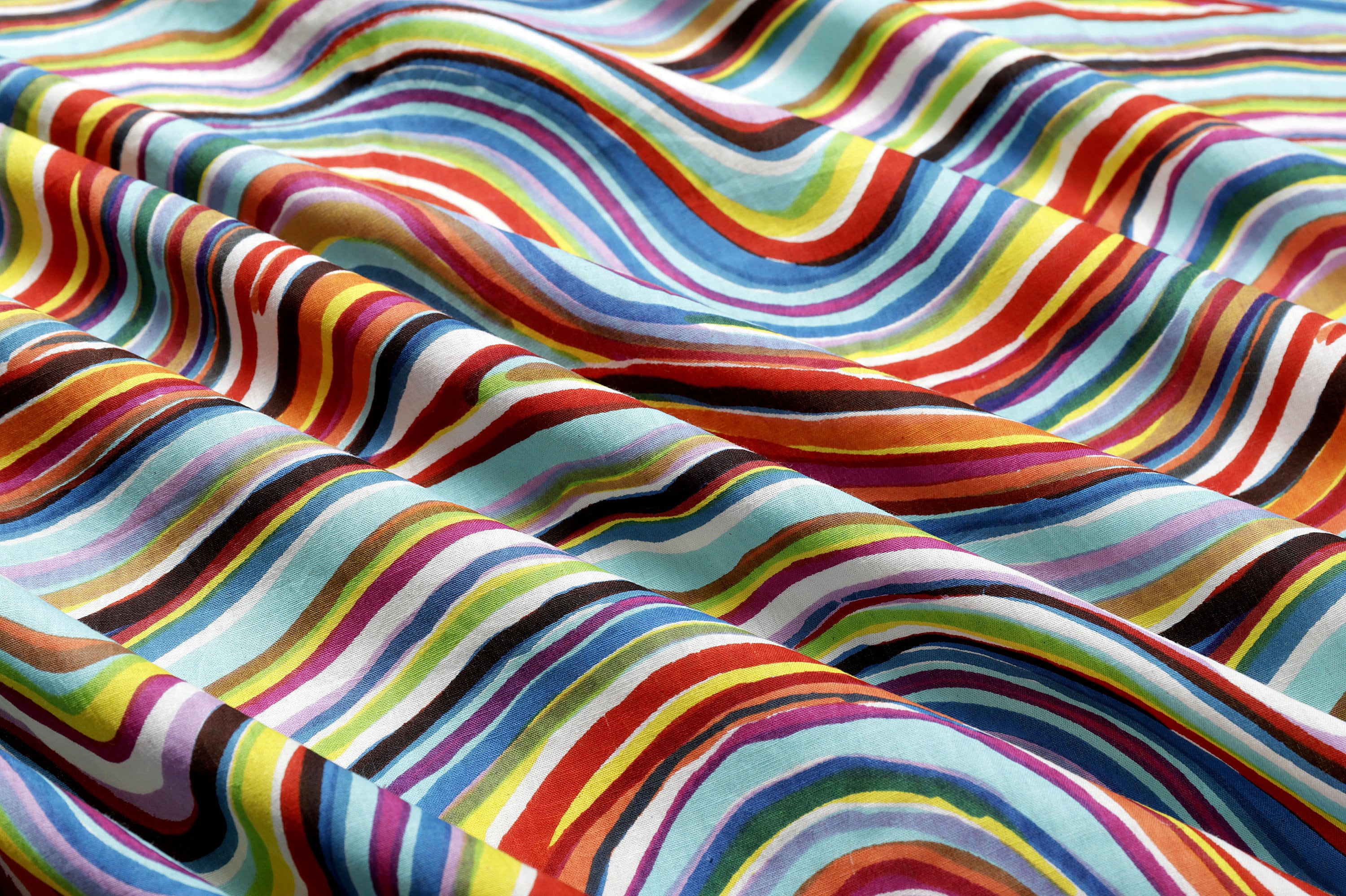 Soft Cotton Fabric Multi Psychedelic Block Print Soft Cotton Fabric ...