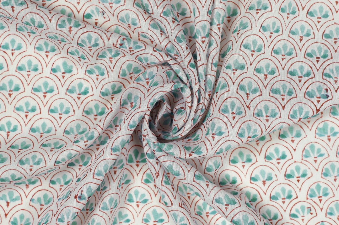 Indian White Cotton Print Floral Pattern Fabric| Indian Fabric| Fabric ...