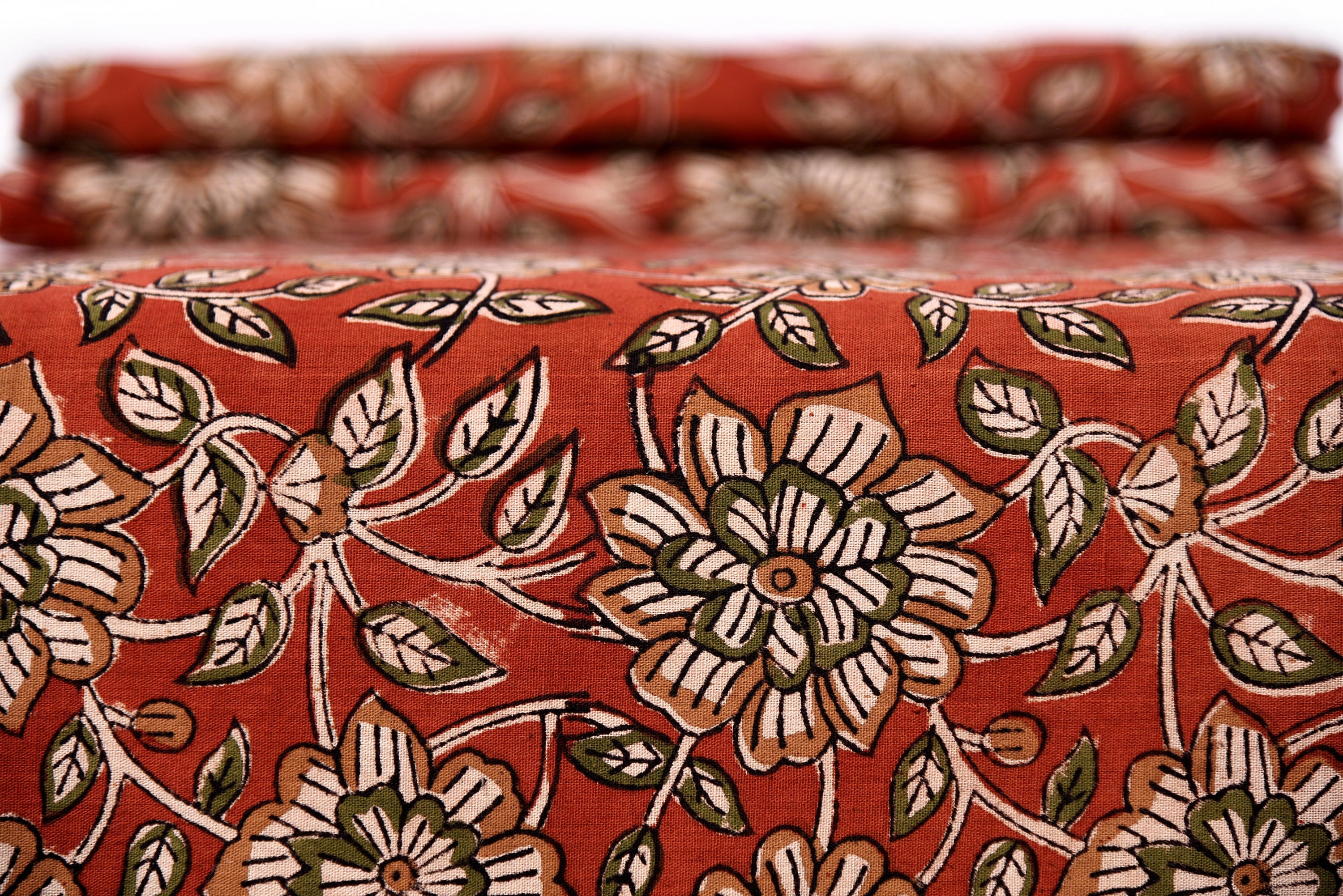 Hand Block Print Indian Cotton Fabric: Sanganer Floral Dressmaking - Etsy