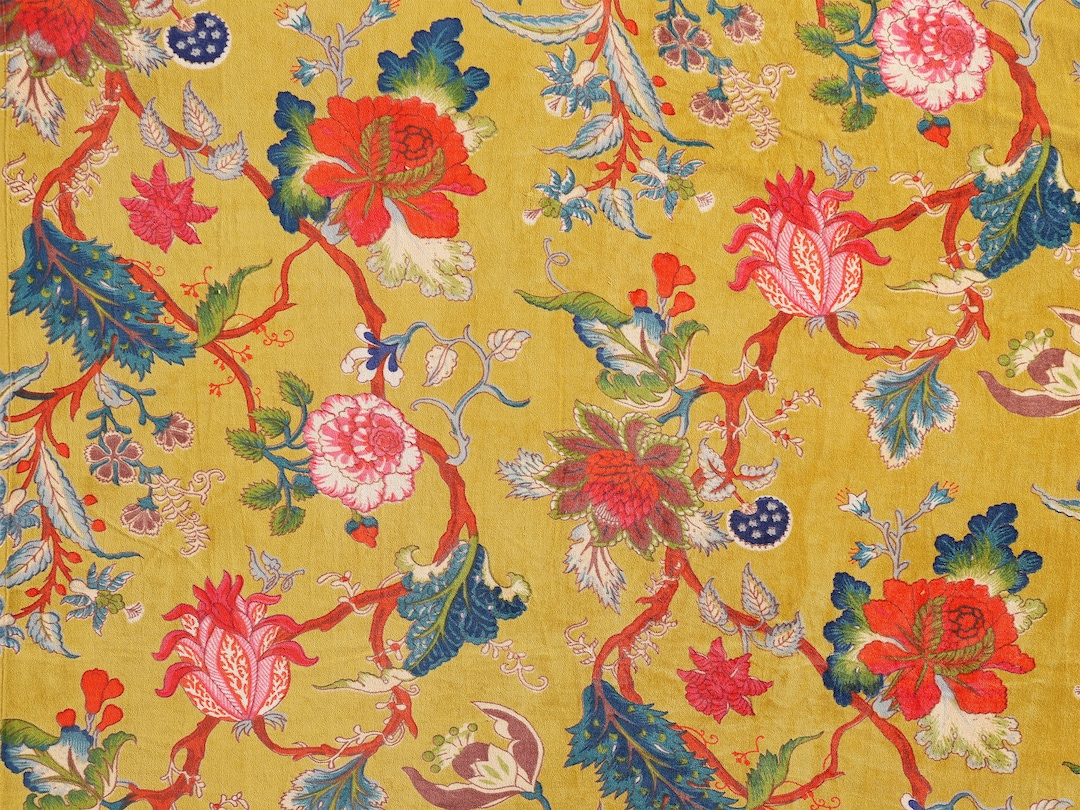 Velvet Fabric Floral Velvet Fabric Indian Fabric Printed Velvet Fabric ...