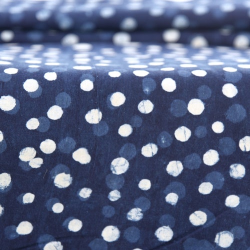 Polka Dot Print Indigo Block Print Fabric Cotton Fabric | Etsy